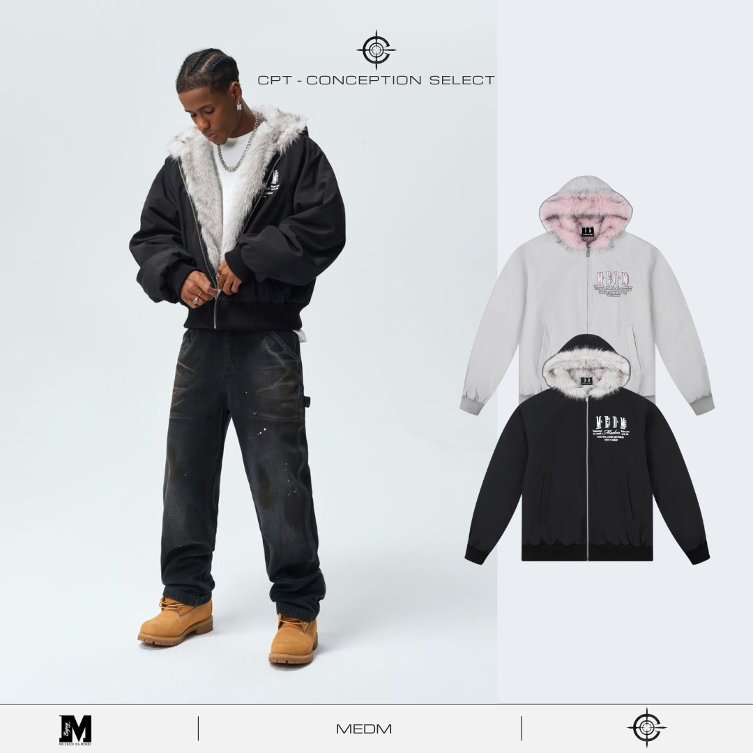 MEDM 座山雕 美式街頭 短寬 鋪棉外套 （BOXY)