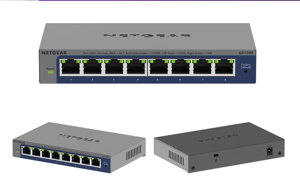 NETGEAR GS108 8埠 Gigabit 簡易網管交換器
