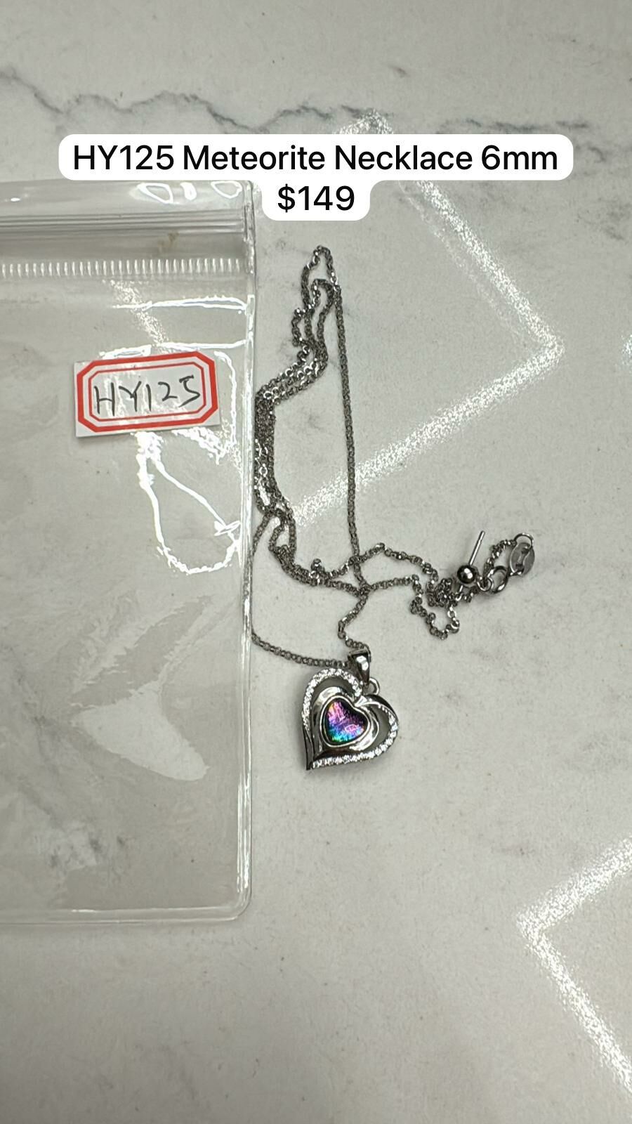 1 HY125 METEORITE NECKLACE 6MM (RYAN)