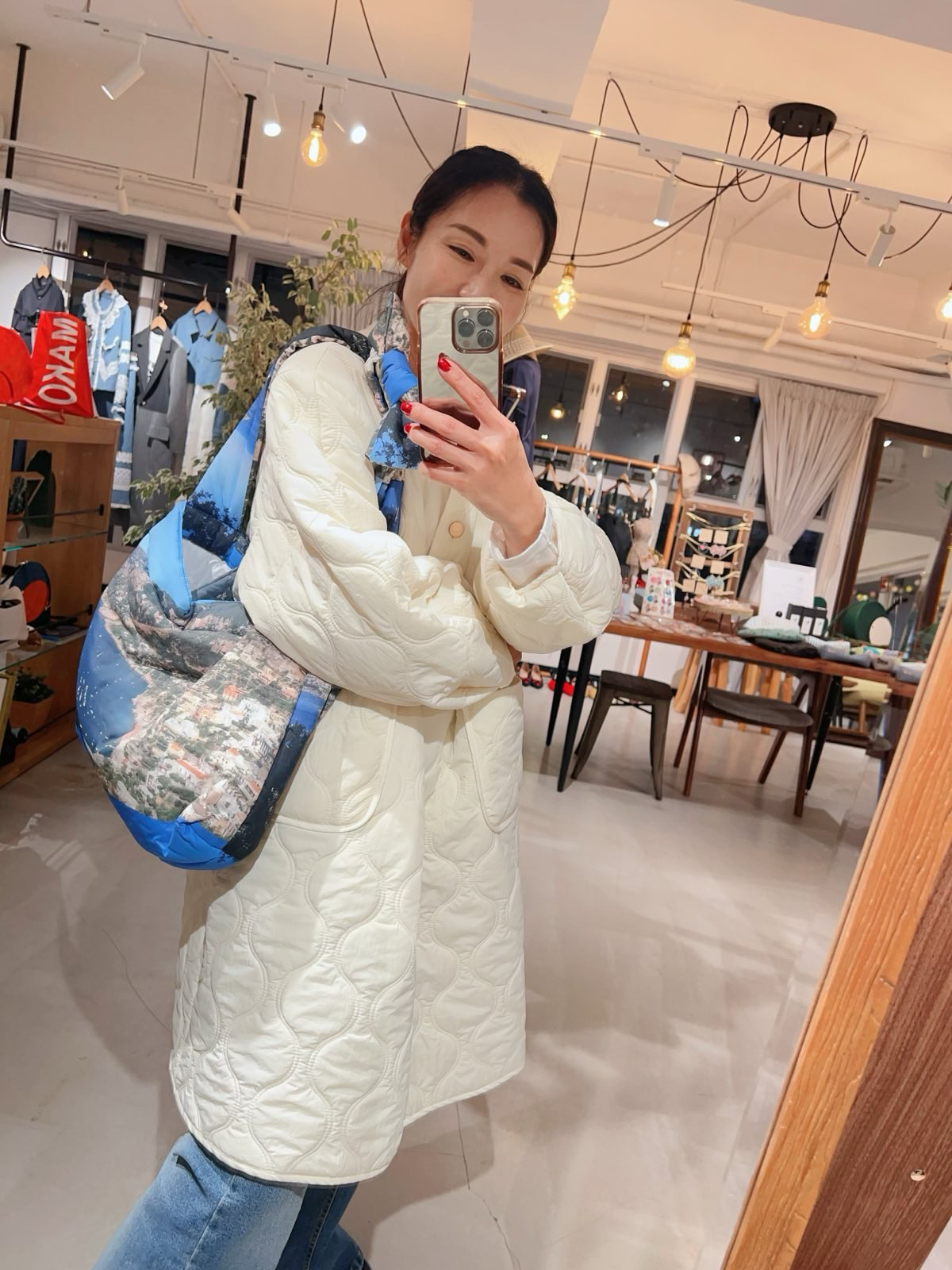 quilted outer with detachable collar