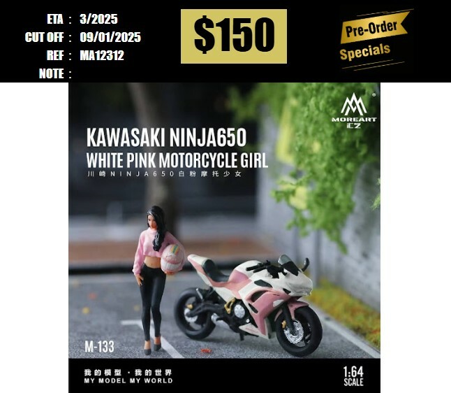 PO-$150 * MOREART * 1:64 FIGURE - KAWASAKI NINJA JA6...