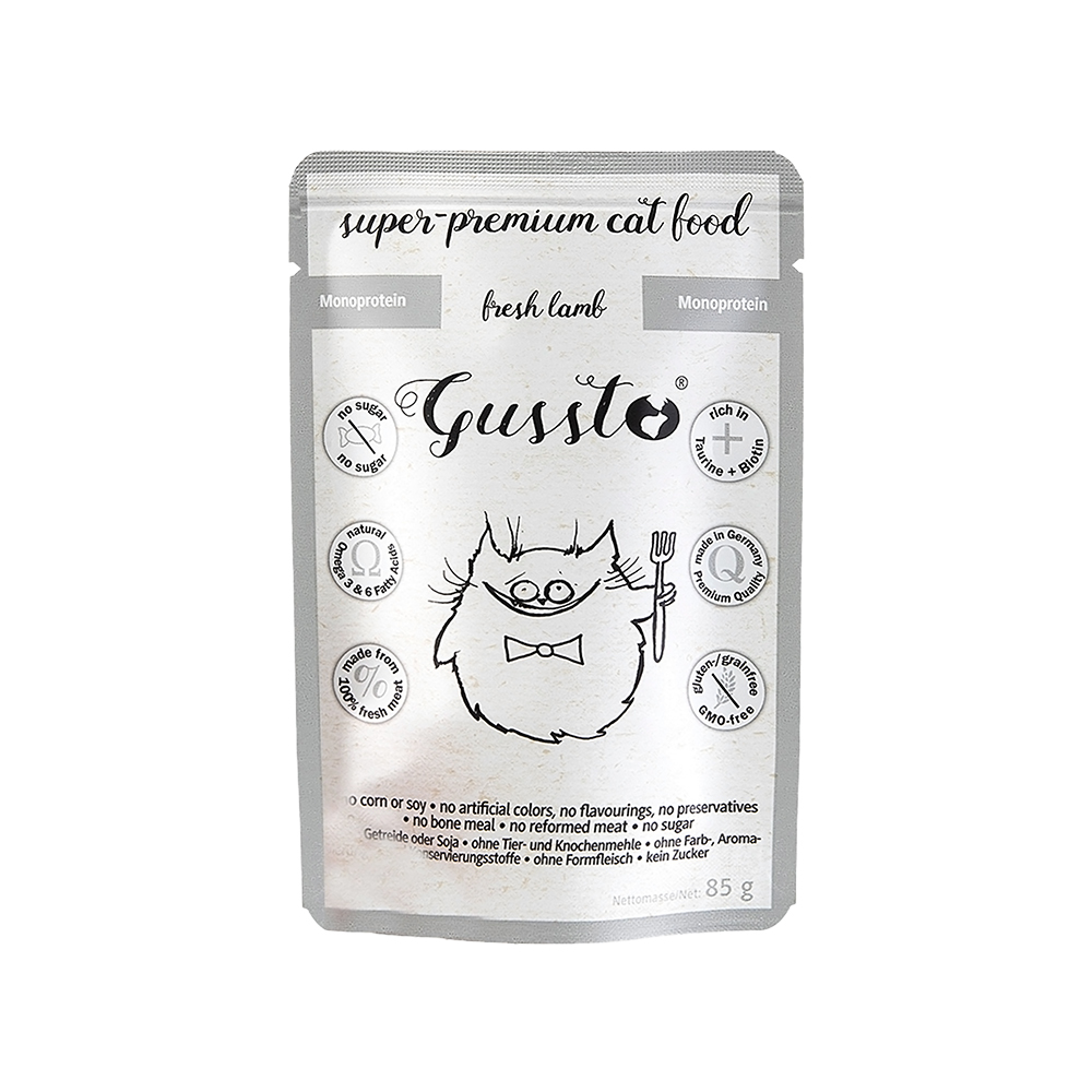 德國 GUSSTO 惡魔喵 天然無榖有機主食罐-稚嫩羊肉 85g