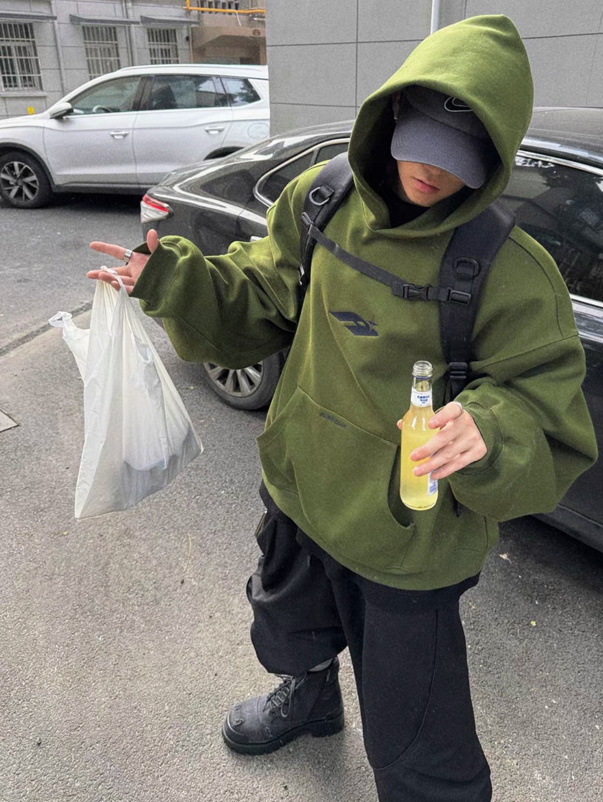 Aurocean 刺繡LOGO 重磅 寬鬆 帽T