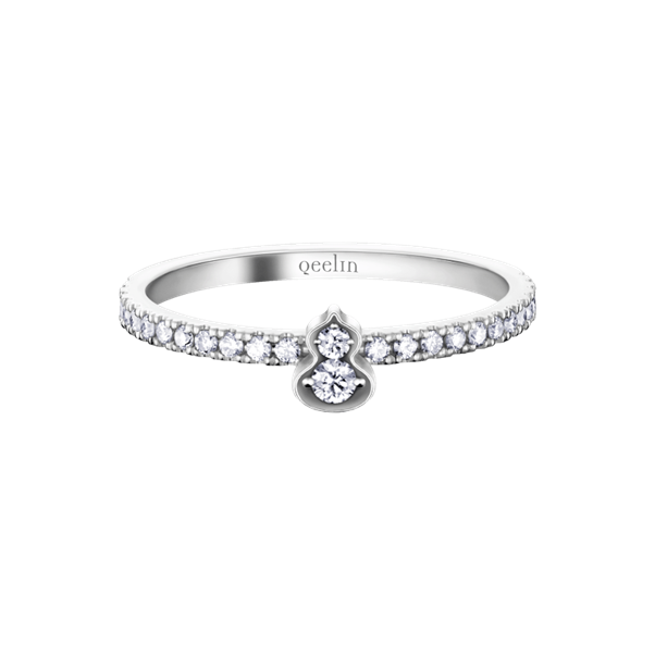 1QL0510-125 QEELIN Wulu Ring With Diamonds In 18K White