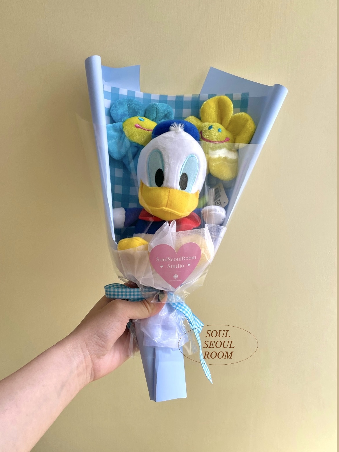 Donald Duck Doll Keyring Mini Flower Bouquet 唐老鴨鎖匙扣迷你花束