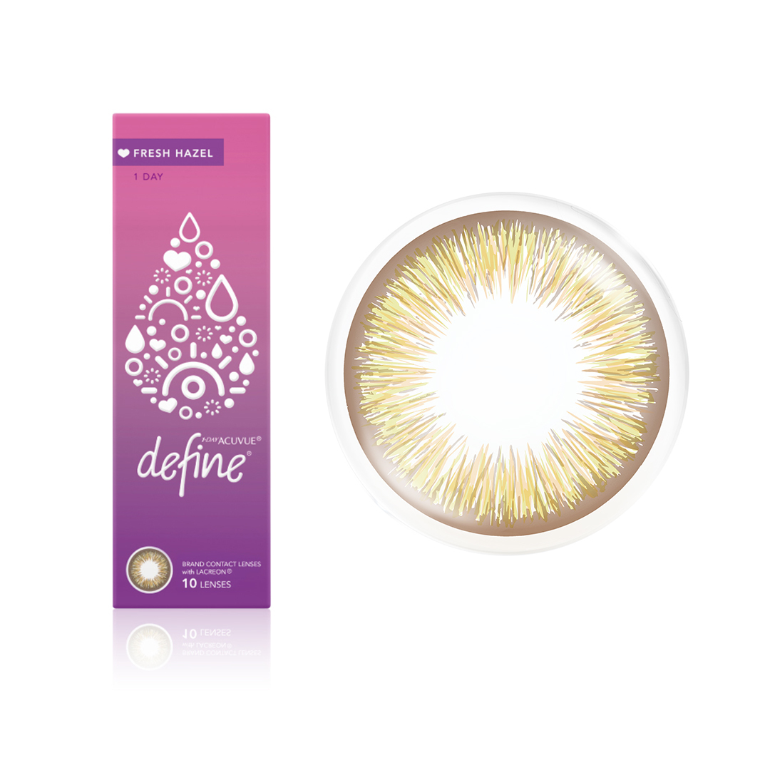 安視優花眸松果褐(10片裝) Fresh Hazel_彩色日拋_【嬌生_ACUVUE_define_睛漾水凝】
