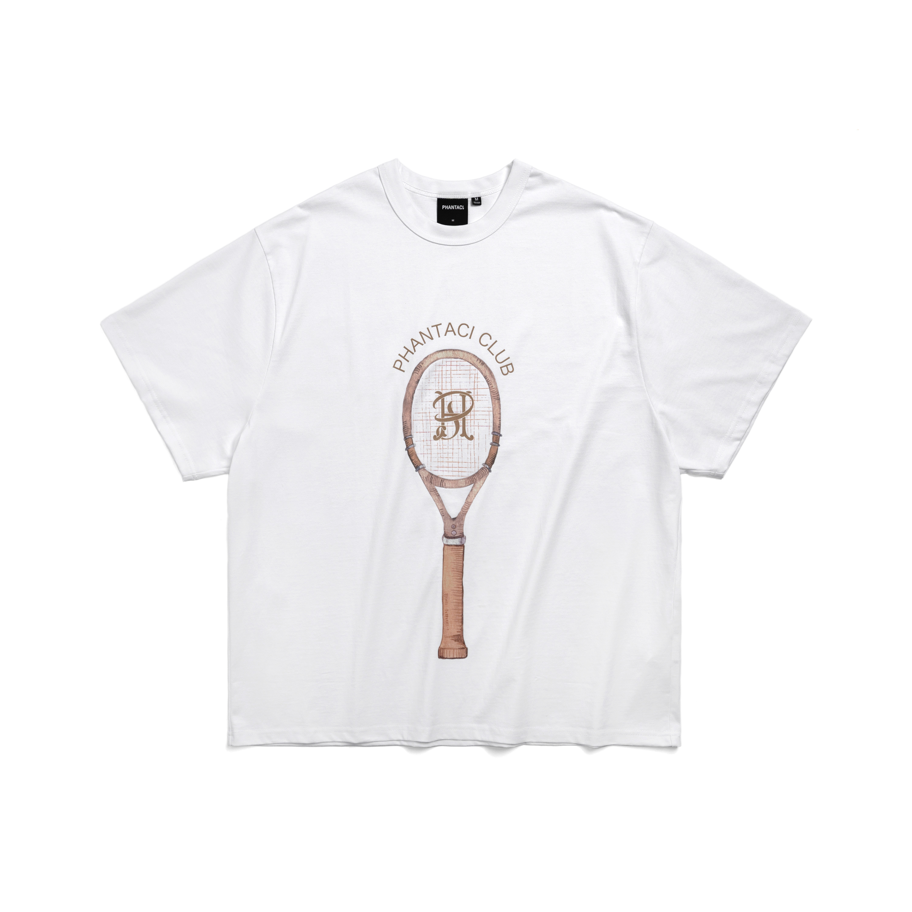 TENNIS RACKET TEE WHITE
