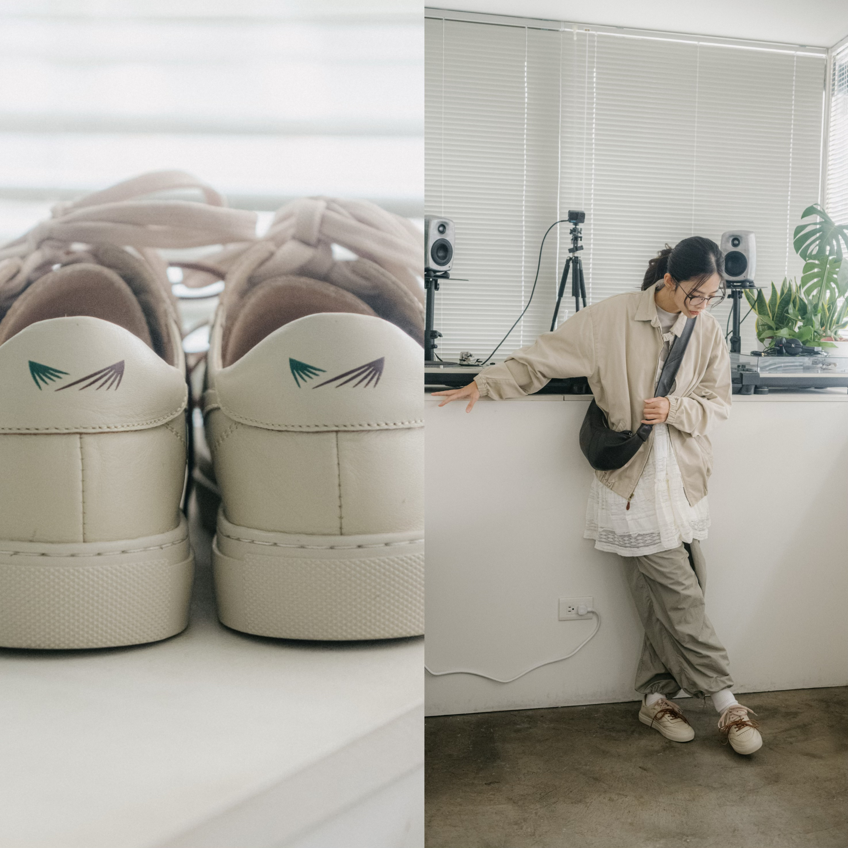 Aero 真皮街頭休閒鞋 (米) 女款｜哈漫克【官網獨家】HamacaSole