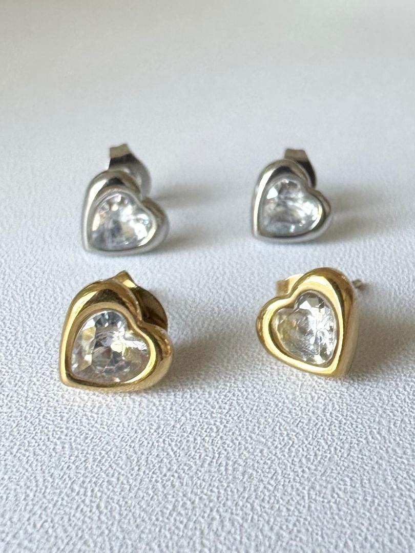 SS heart stone pierce | none tw