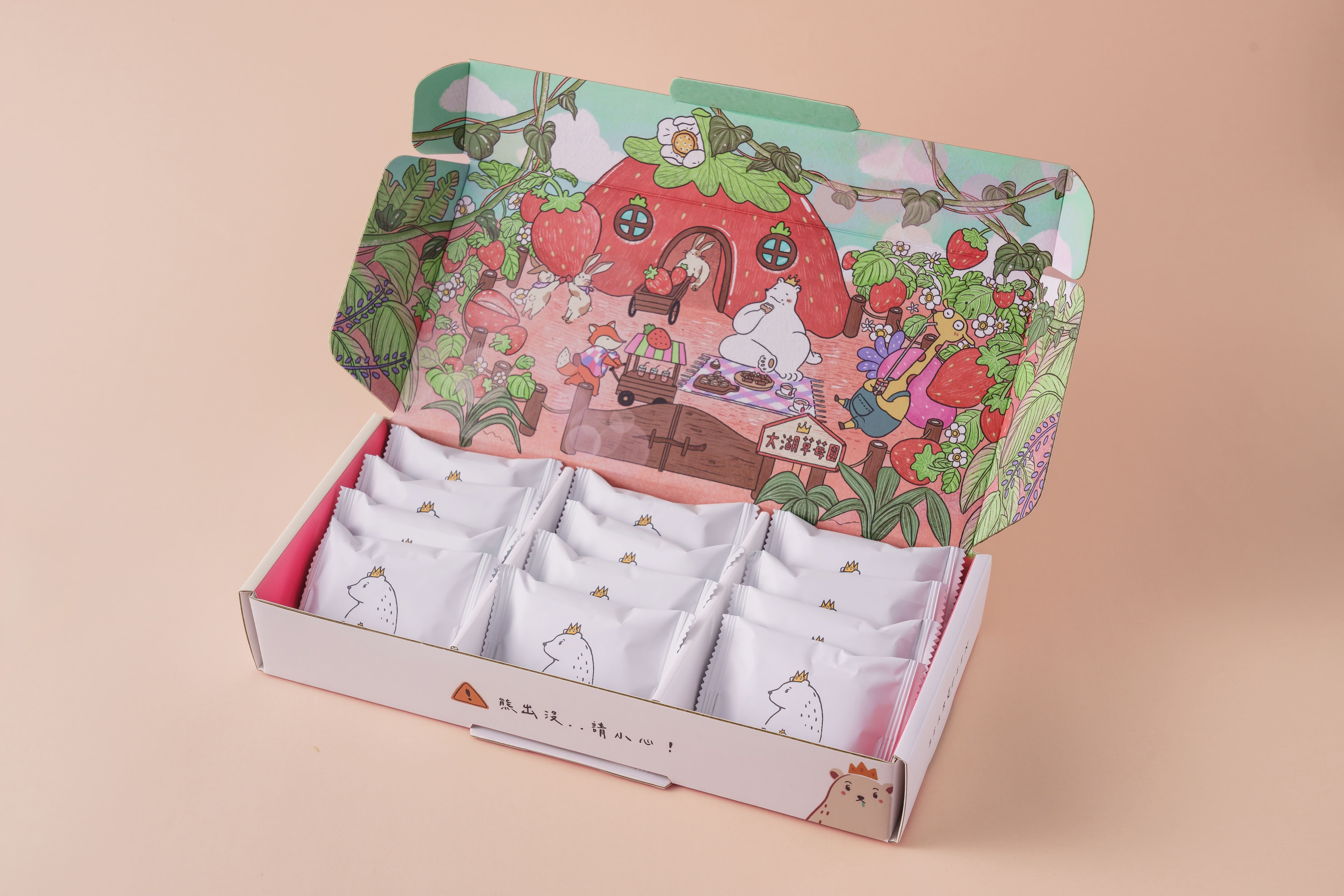 BearQueen熊后-草莓牛奶蘇打牛軋餅禮盒 |12入