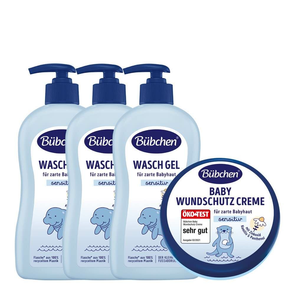 【Bubchen 貝臣】保濕洗髮沐浴露400ml*3入+萬用護膚膏150ml