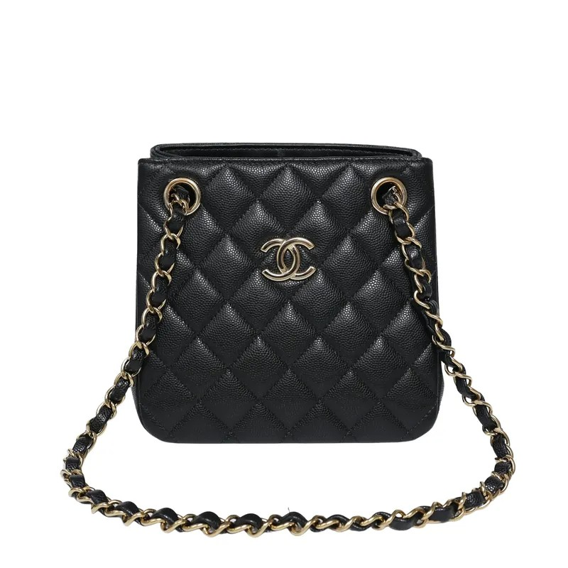 1JS0121-026 CHANEL Timeless Classic Mini Bucket Bag Bla