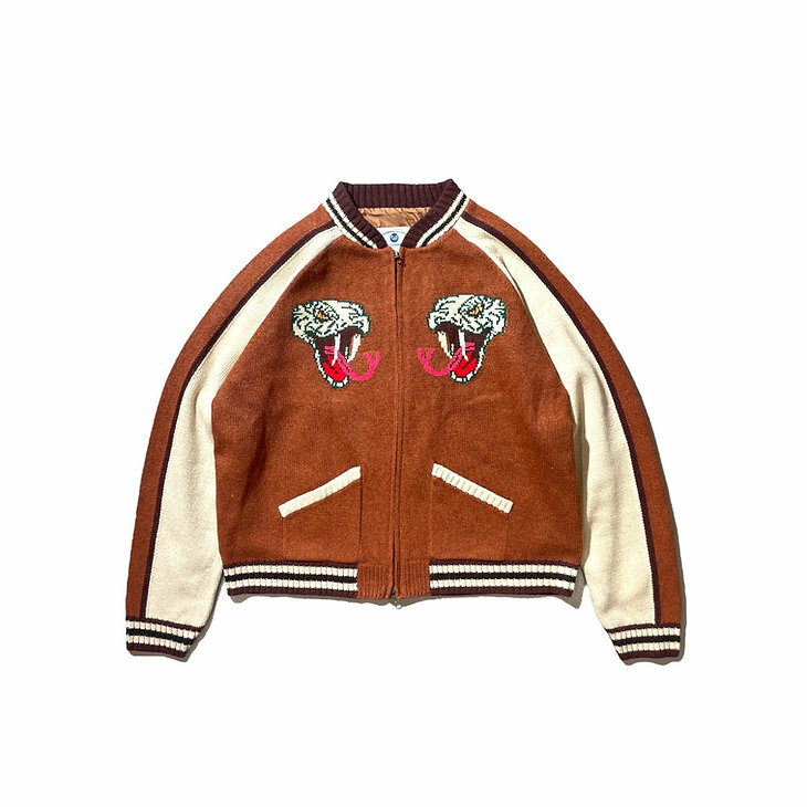 Club stubborn-Souvenir Knitted Jacket - Snake Brown