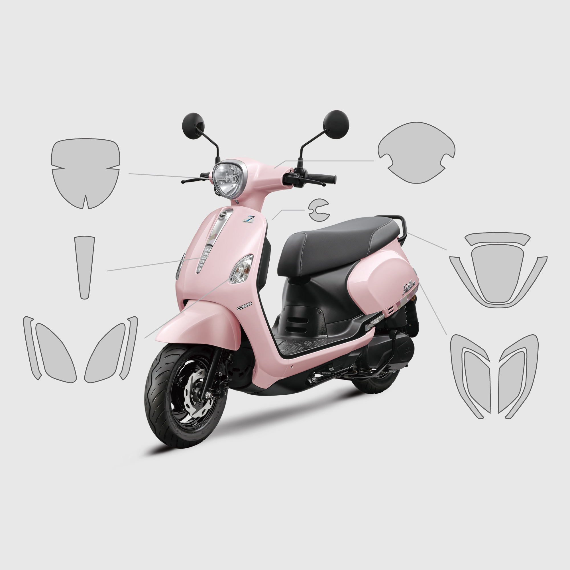 三陽 SYM Fiddle LT115 3M頂級犀牛皮保護膜｜高耐磨、防刮！有效保護車殼、燈具，延長愛車壽命。