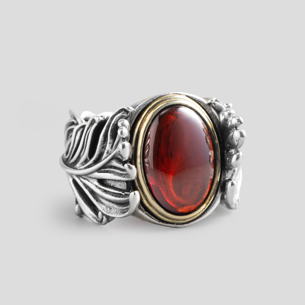 ｜JK Silver.經典羽毛系列｜『一對追求夢想的翅膀！』╴鳳焱石‧幻翼-純銀戒指｜JK銀飾