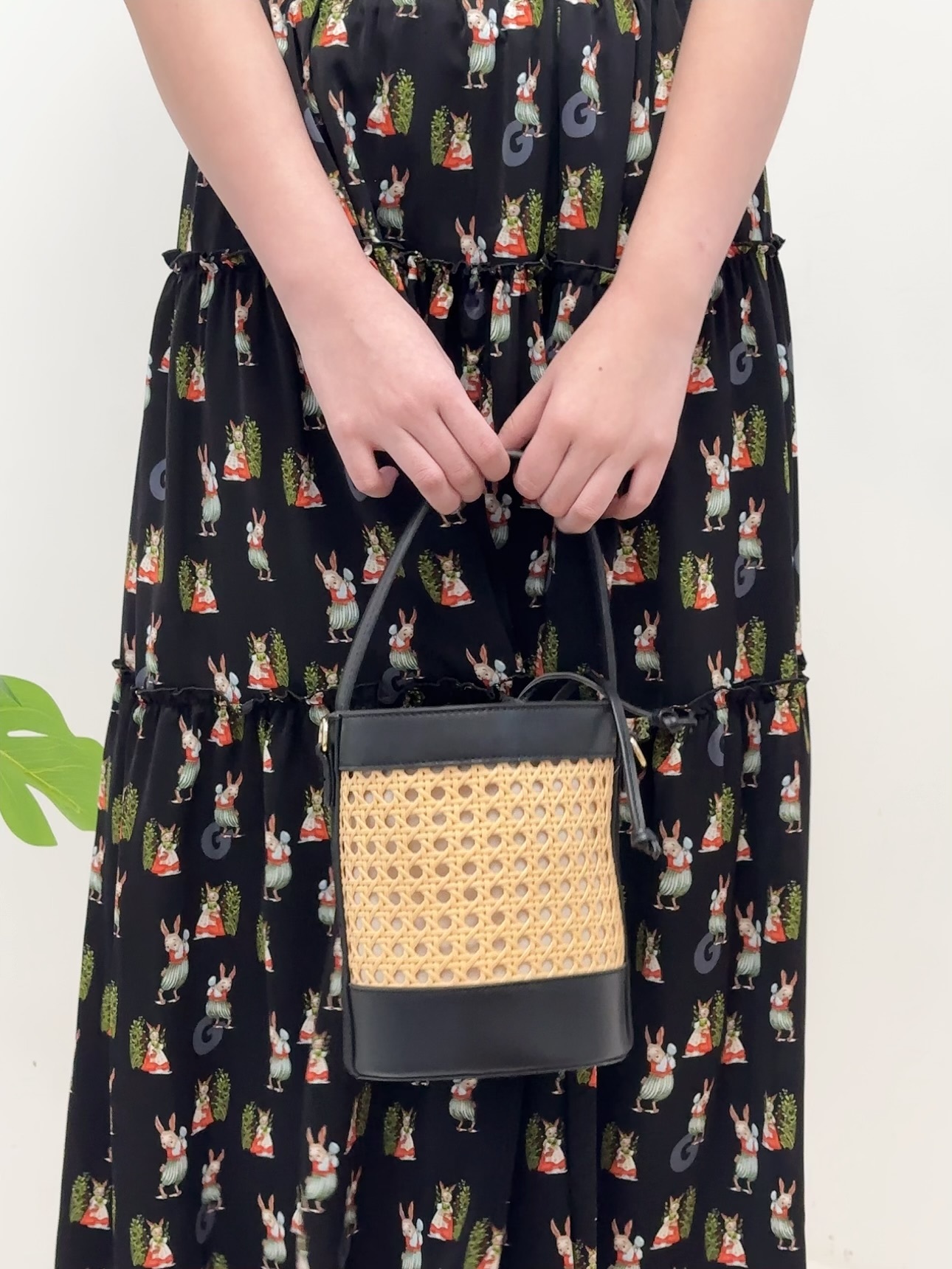 Rattan Mini Bucket Bag [#5585]