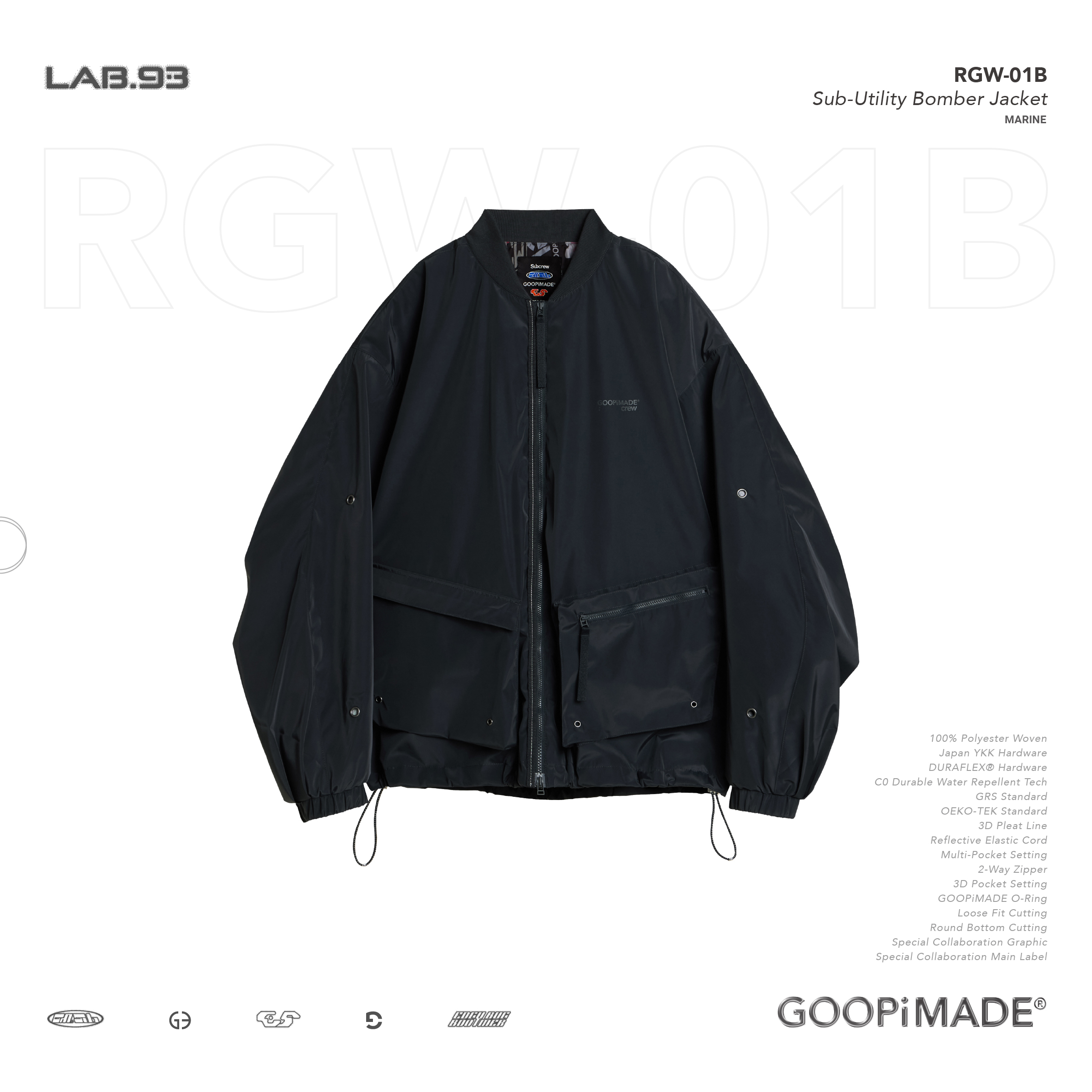 GOOPiMADE® - “RGW-01B” Sub-Utility Bomber Jacket