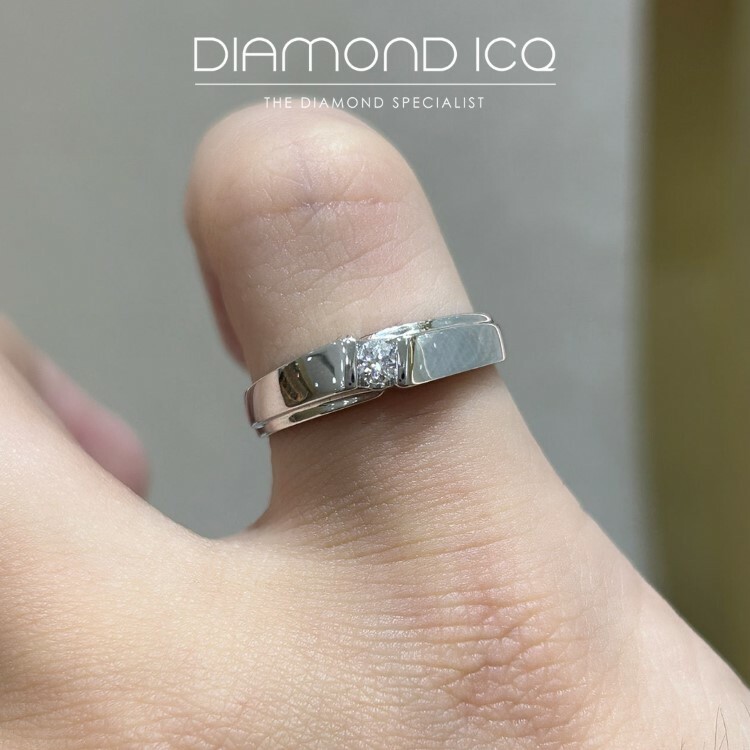 0.1 Round Shape With 18K White Gold Diamond Ring