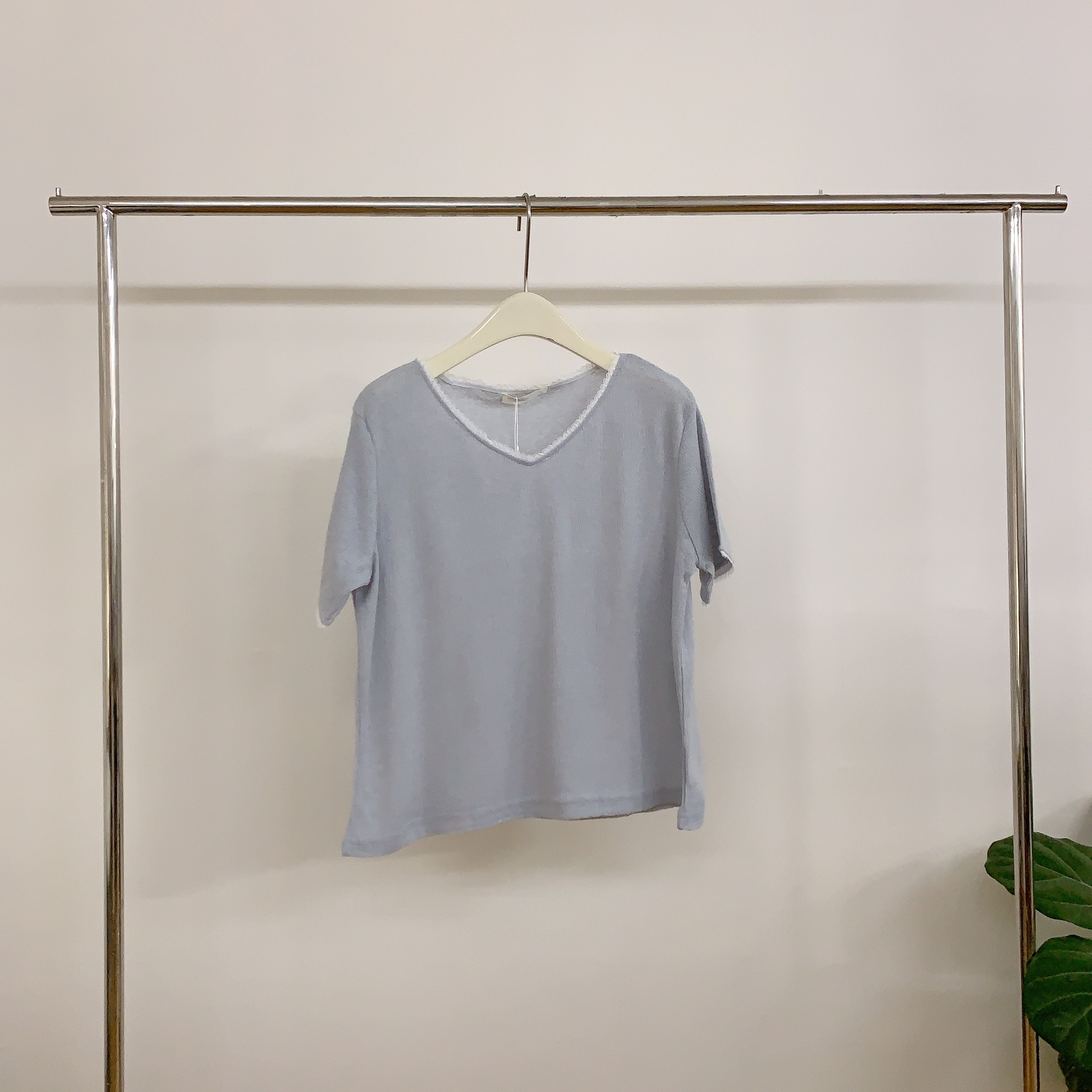 HELLO MILK TEE- 84499 花邊短袖