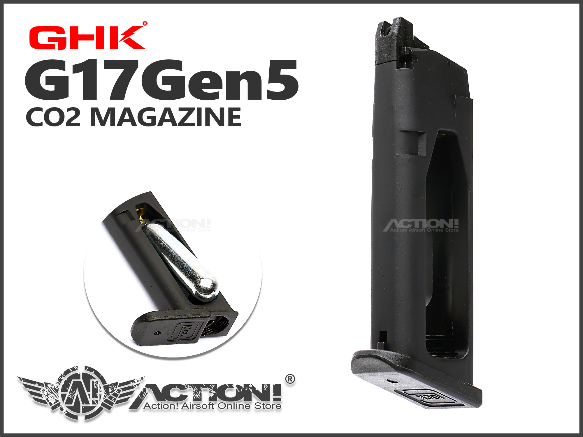 GHK - G17 /GLOCK 17 Gen5 樣式 20發 CO2 彈匣 (GHK G17 Gen3 /G