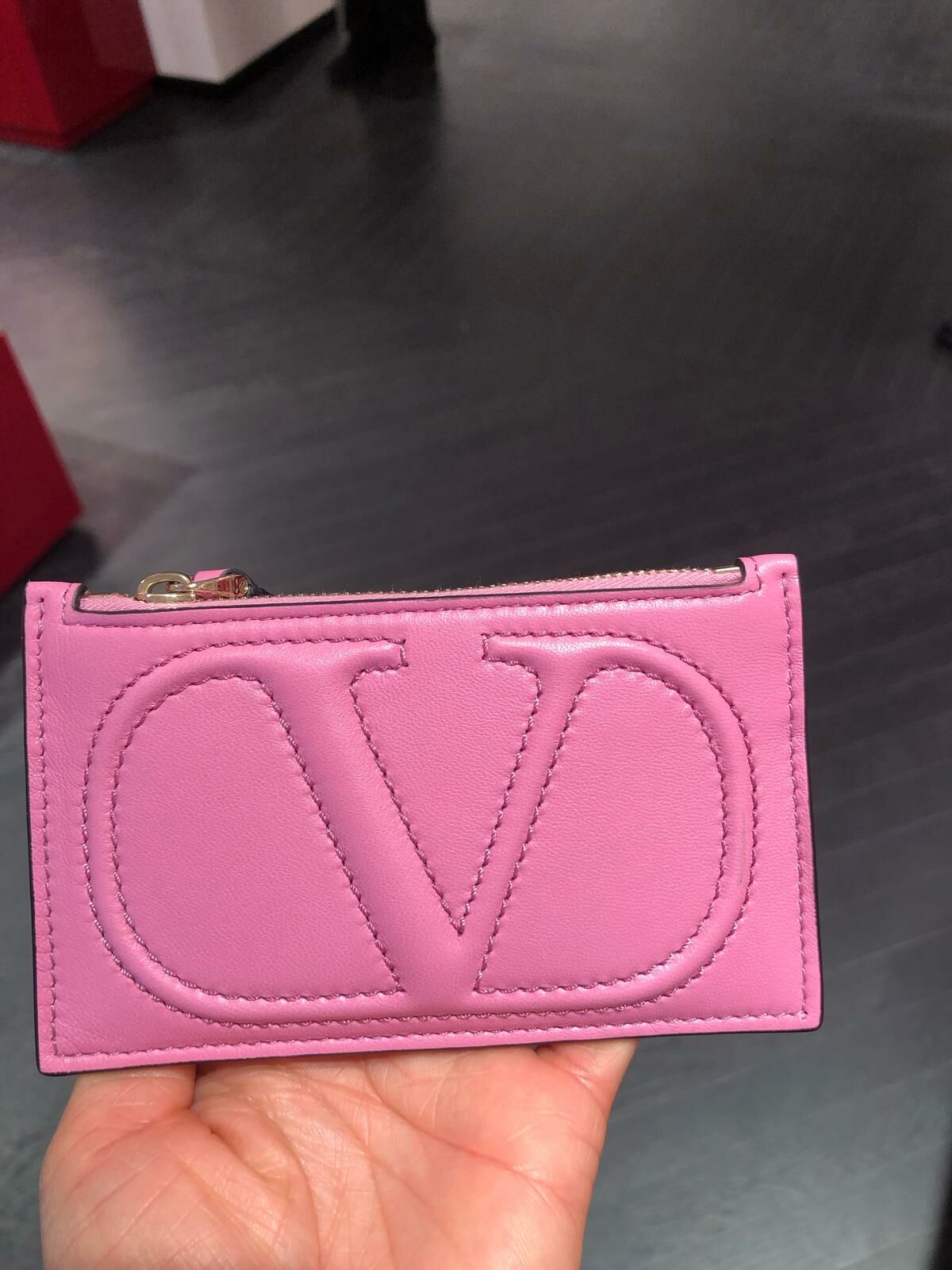 Valentino Zip Card case Pink
