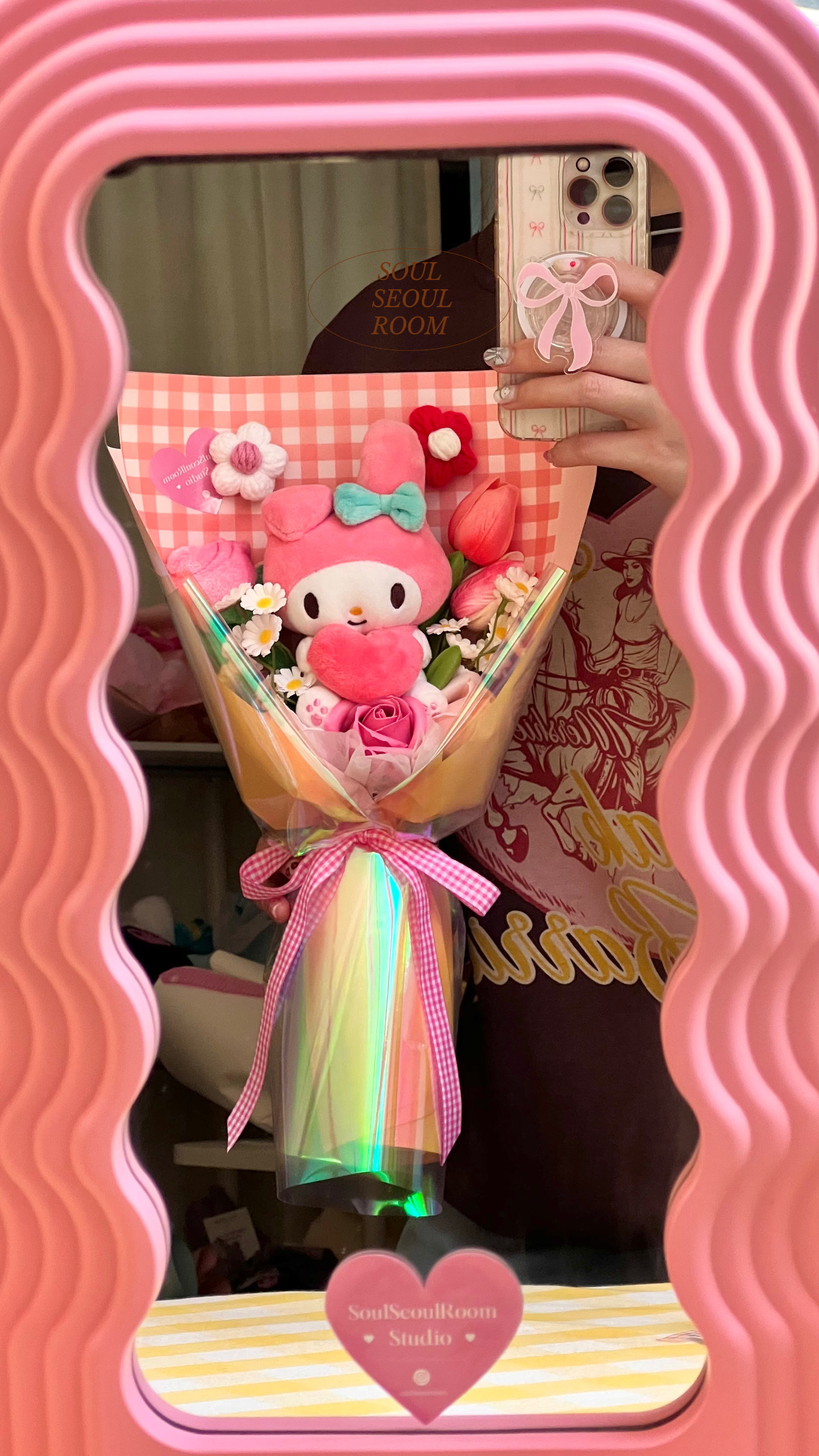 SANRIO Melody Doll Flower Bouquet 美樂蒂 抱心心告白 鎖匙扣公仔花束