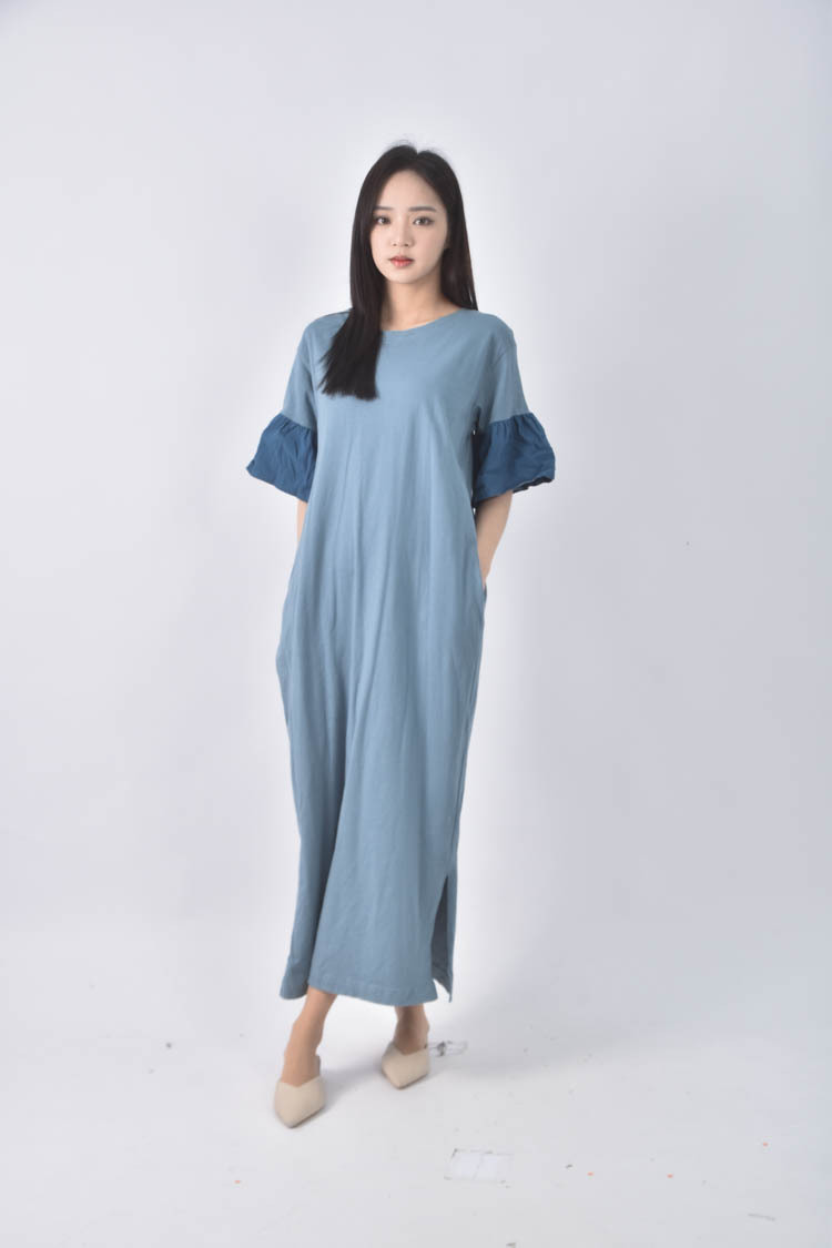 二拾衫-(L) pair manon棉質純棉藍色洋裝二手衣｜30日無條件退貨