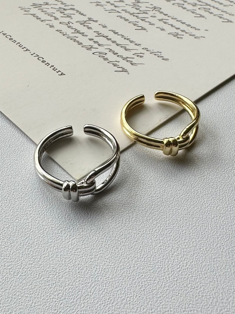 S925 double layer knot ring | none tw