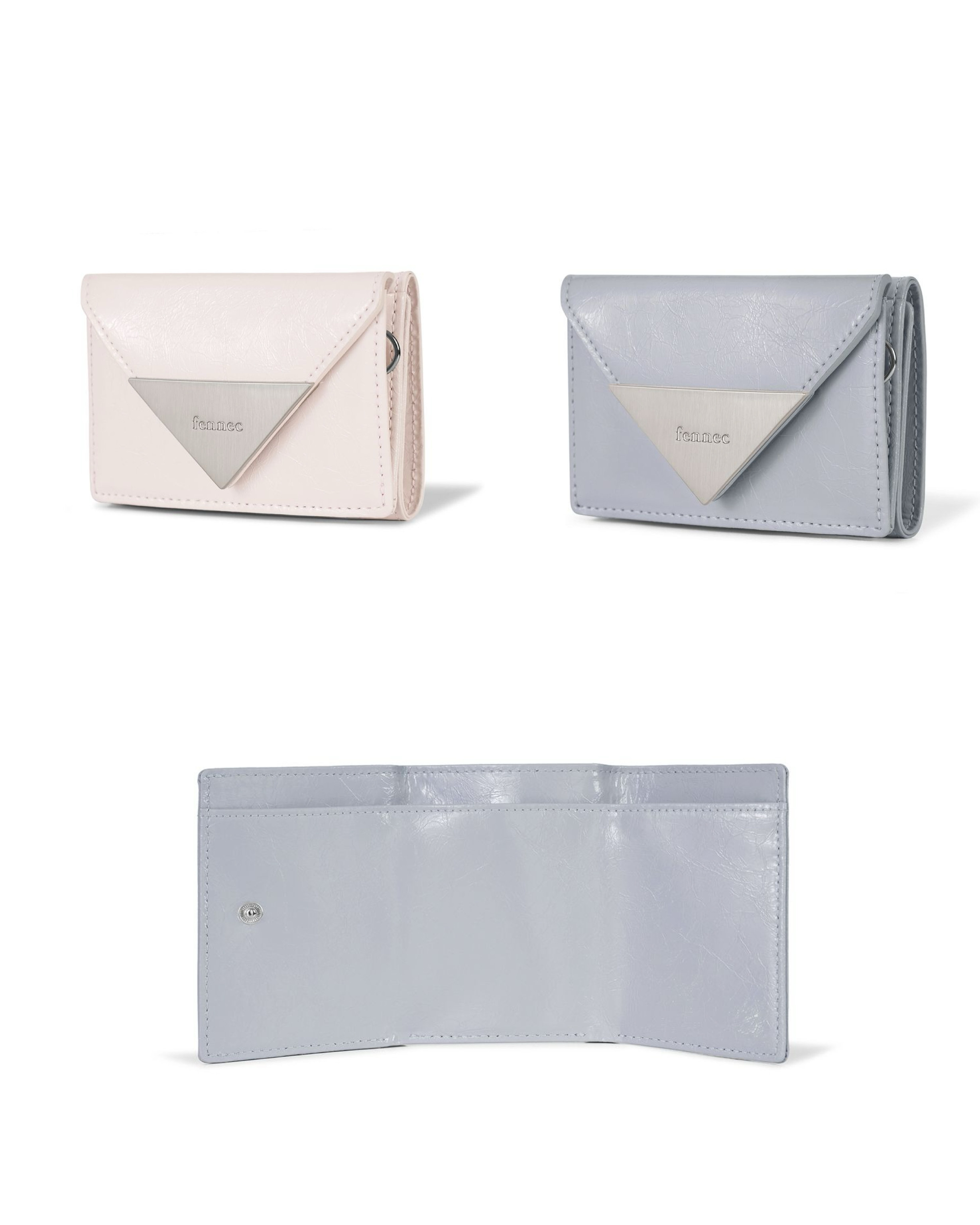 (FENNEC) CRINKLE TRIANGLE TRIPLE WALLET | 2color