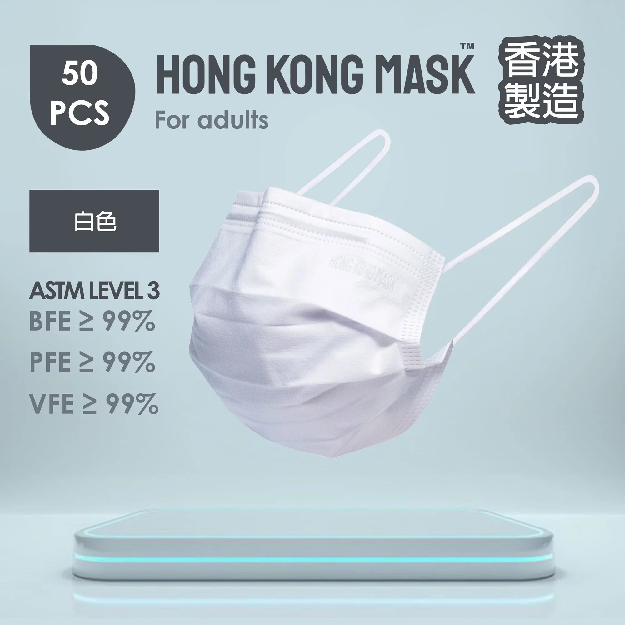HONG KONG MASK - [ASTM L3 Adult Medical Disposable Mask
