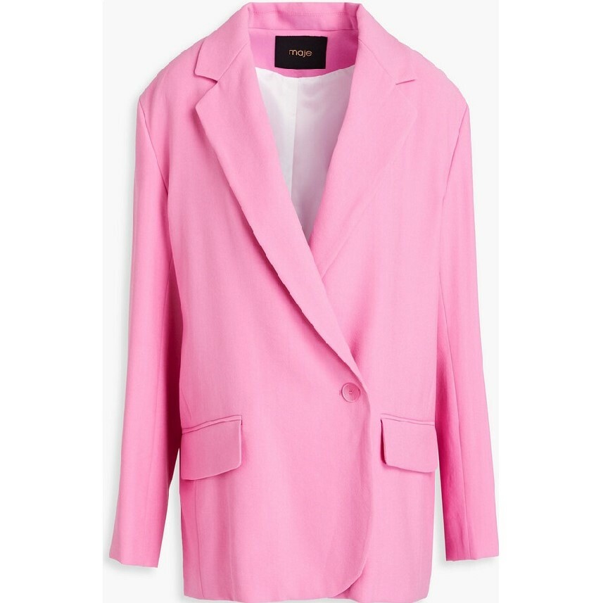 1ME0213-074 MAJE Double-Breasted Crepe Blazer Pink #MFP