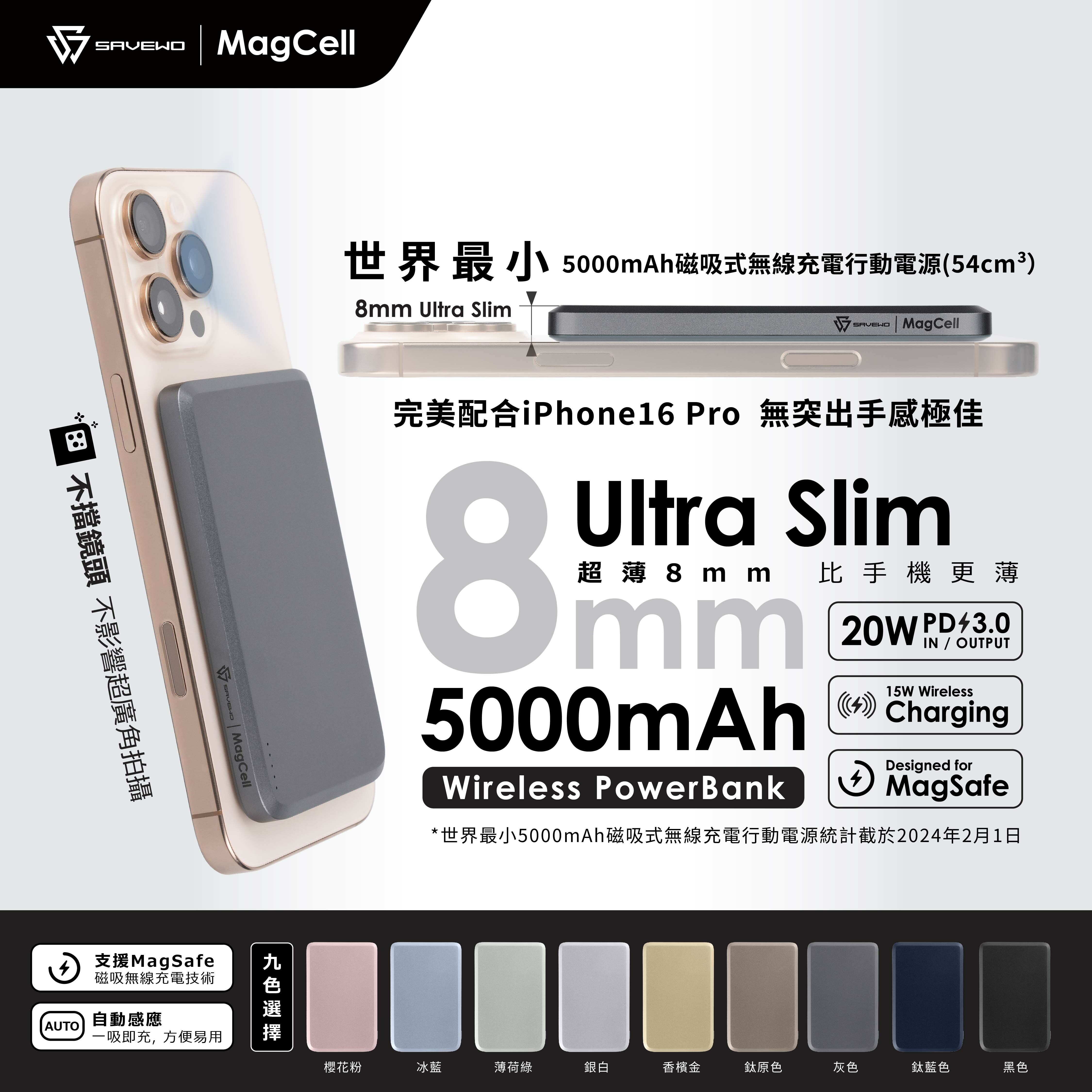 SAVEWO MagCell MC509 超薄磁吸式無線行動電源