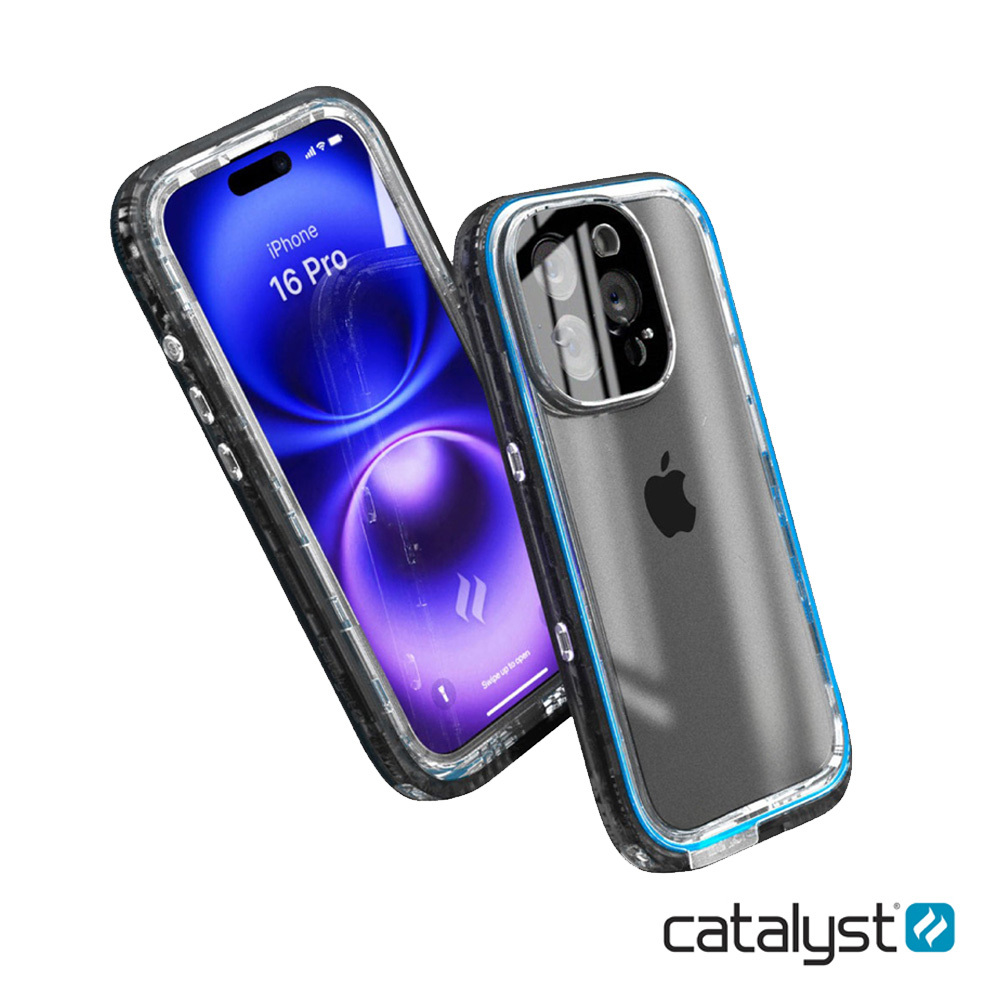 CATALYST iP16 Pro /16 Pro Max (3顆鏡頭) 完美四合一防水保護殼 -透黑
