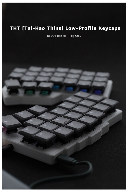 Tai-Hao Low Profile PBT 1U DOT Keycaps–18 Backlit Keys