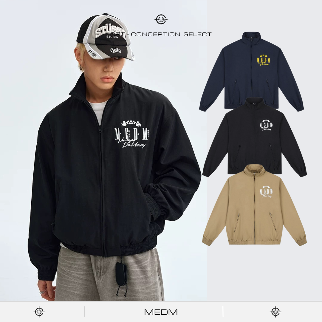 MEDM 基礎標語 春季薄款 機能休閒 立領外套（BOXY）