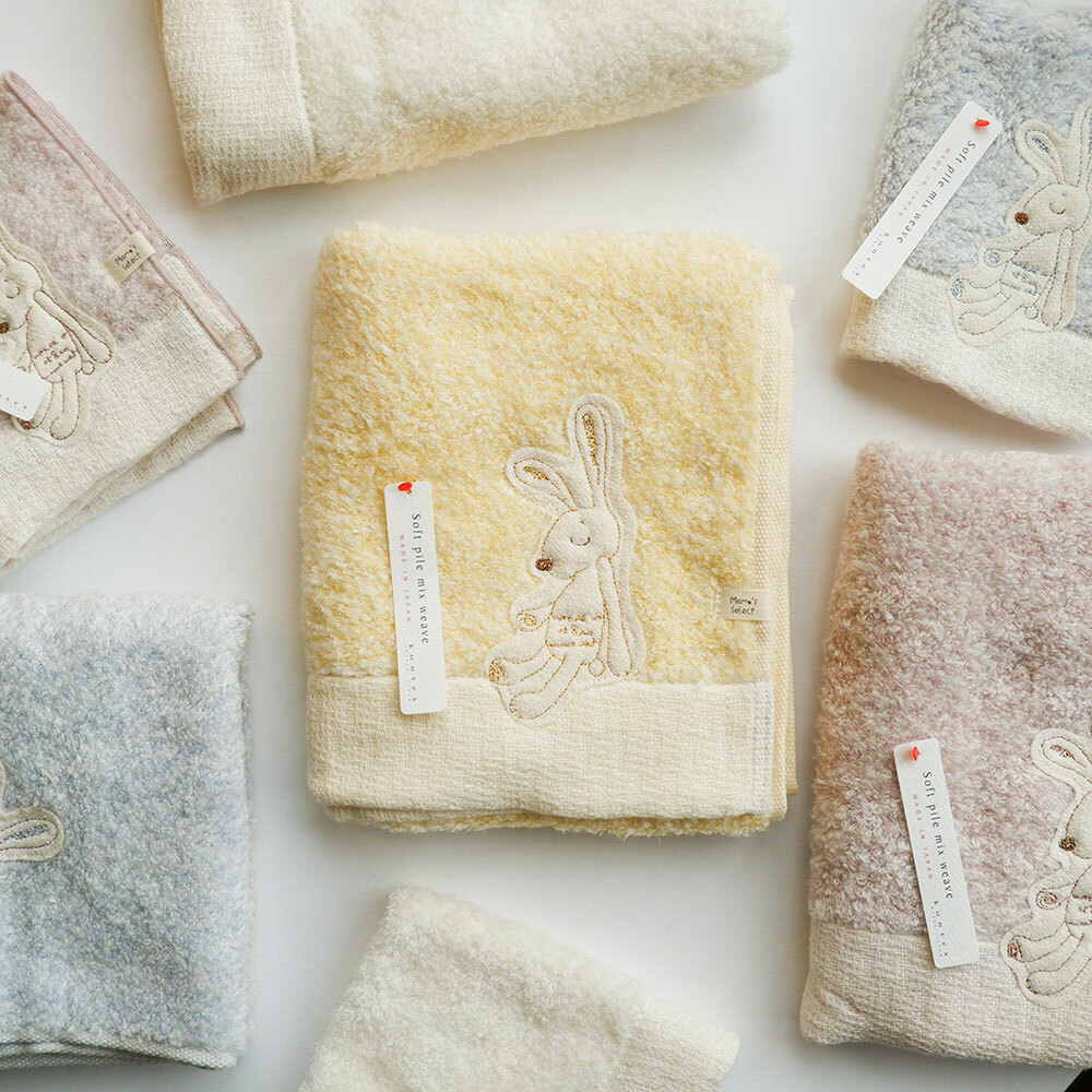 【kontex】今治Chouette系列無撚長毛巾 -兔子 (80x34cm)