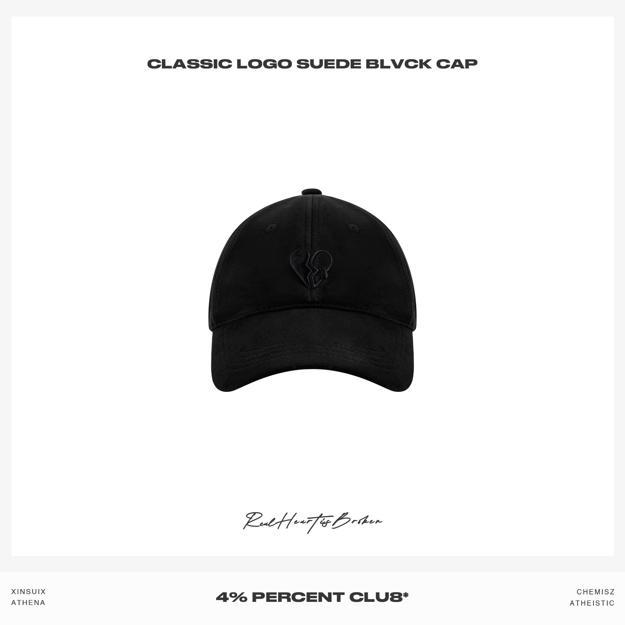 CLASSIC LOGO SUEDE BLVCK CAP / 經典款全黑麂皮棒球帽