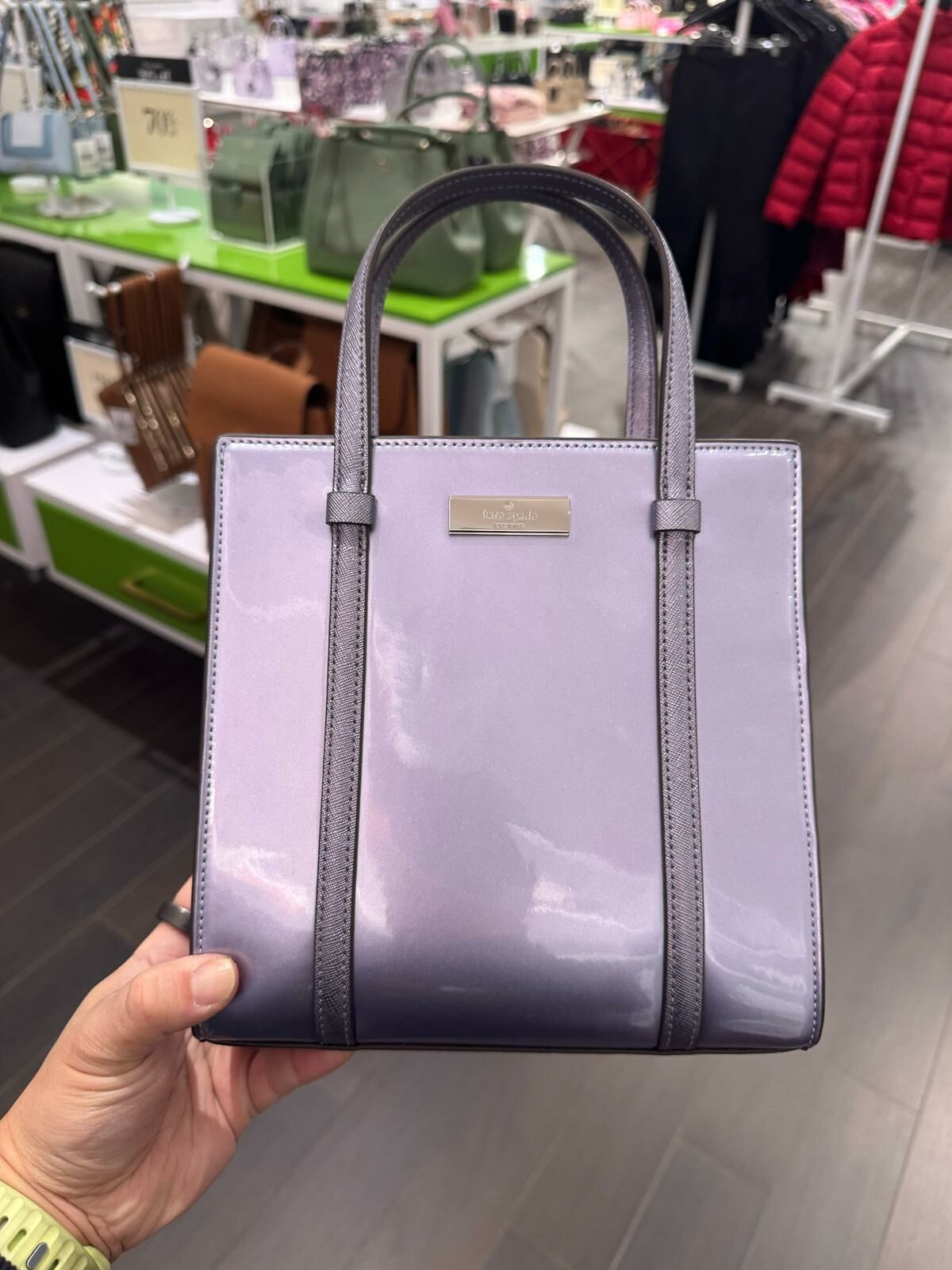 Kate Spade Kenzie Small Tote 有長帶 (閃紫 Candied Flower)