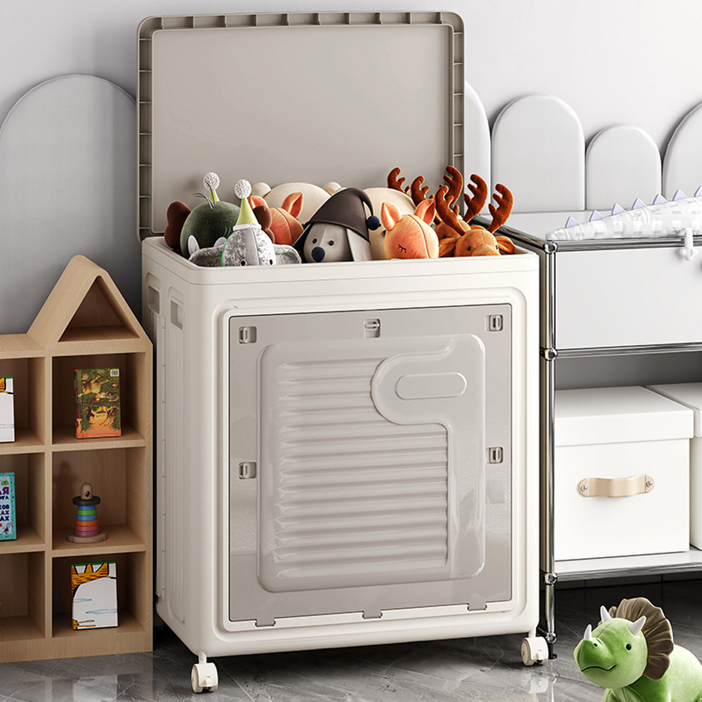 【AOTTO】130L大容量翻蓋附輪折疊收納箱(AL-213)