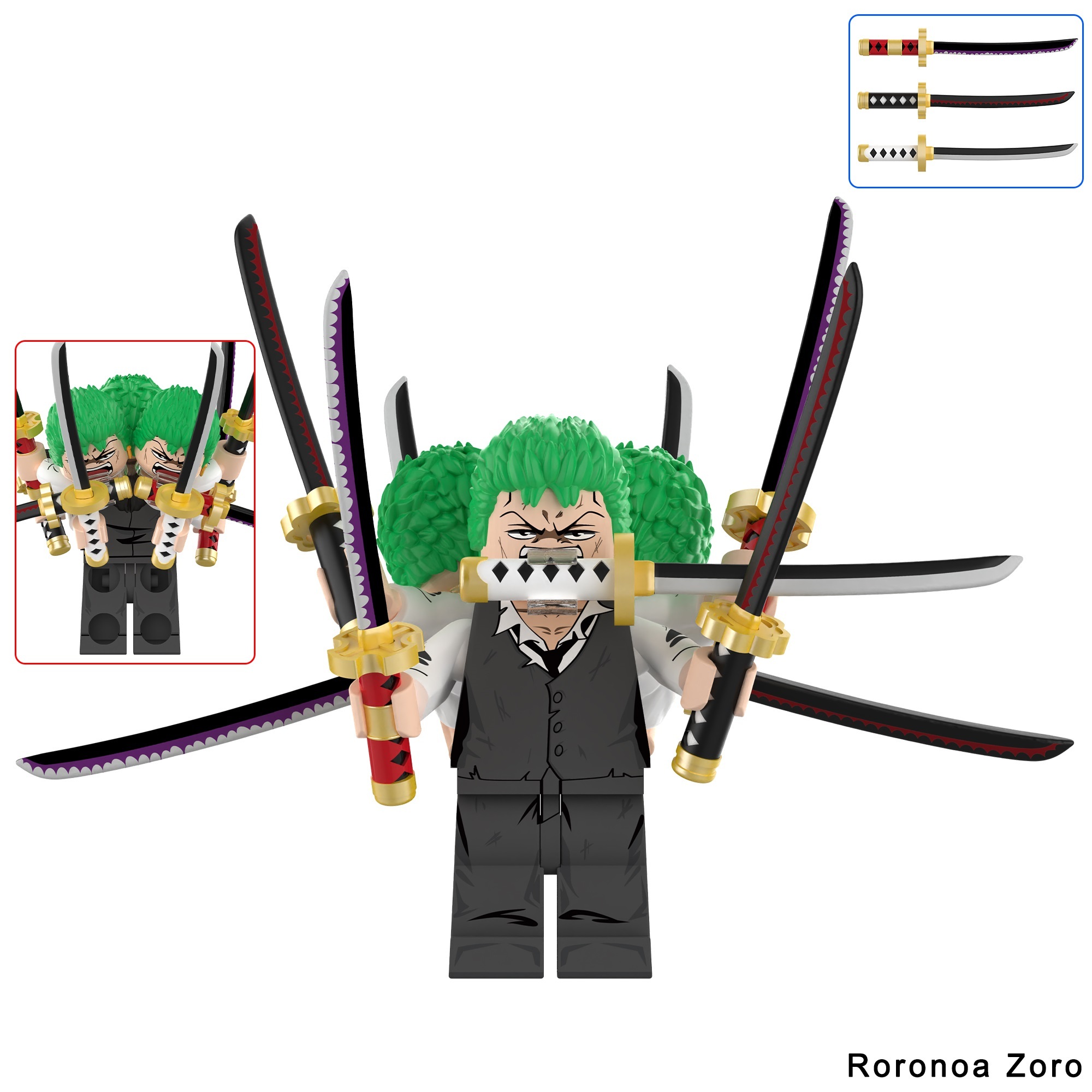 One Piece Roronoa Zoro Custom Minifigures fit Lego