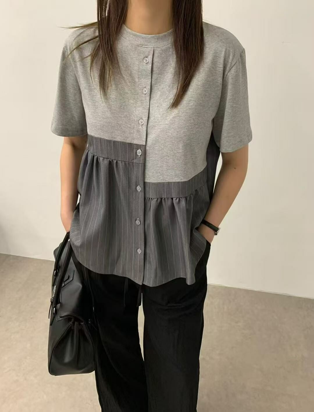 韓國直送Patchwork Top -3 Color