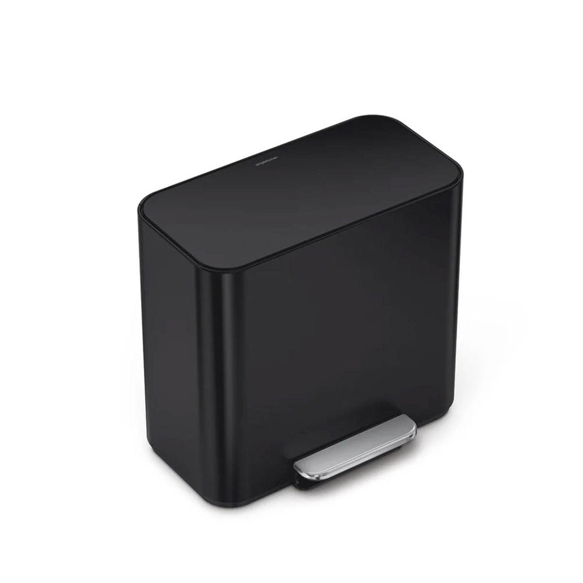 美國品牌SIMPLEHUMAN 15L 雙隔間迷你腳踏垃圾桶 -霧面黑 -CW2121
