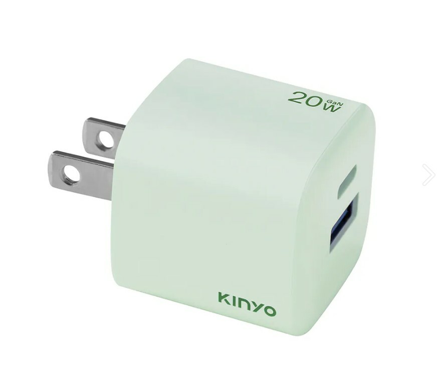【KINYO】氮化鎵雙孔PD充電器20W (PDCB-120)