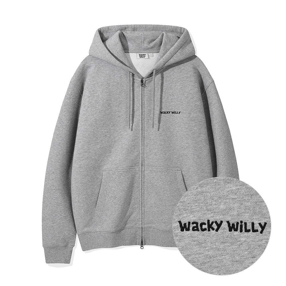 WACKY WILLY Basic Wacky Typo Logo Hoodie Zip-Up