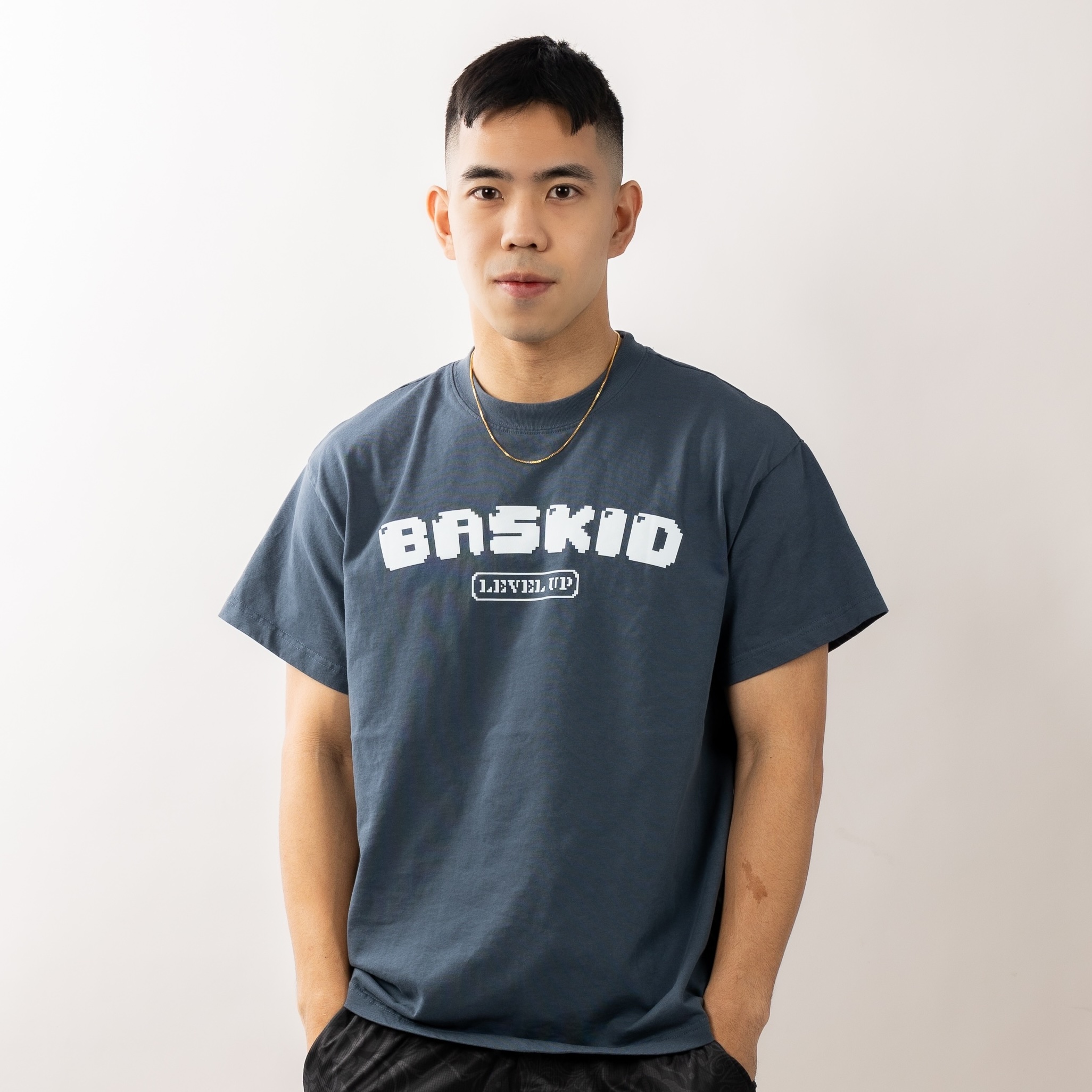 BASKID™ 全棉印花TEE - 水泥藍