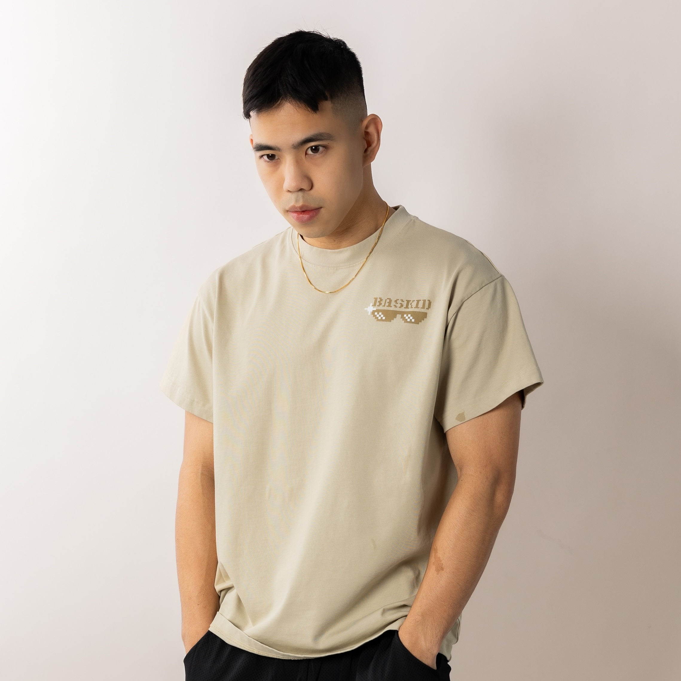 BASKID™ 全棉印花TEE - 淺卡其