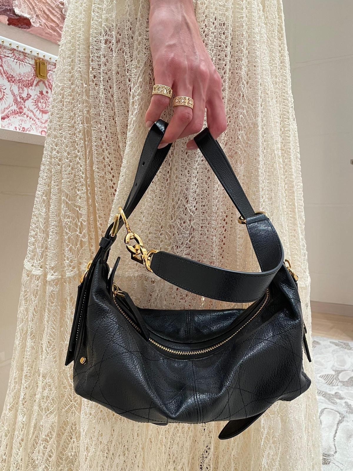 Small D-Journey Bag in Crinkled Calfskin