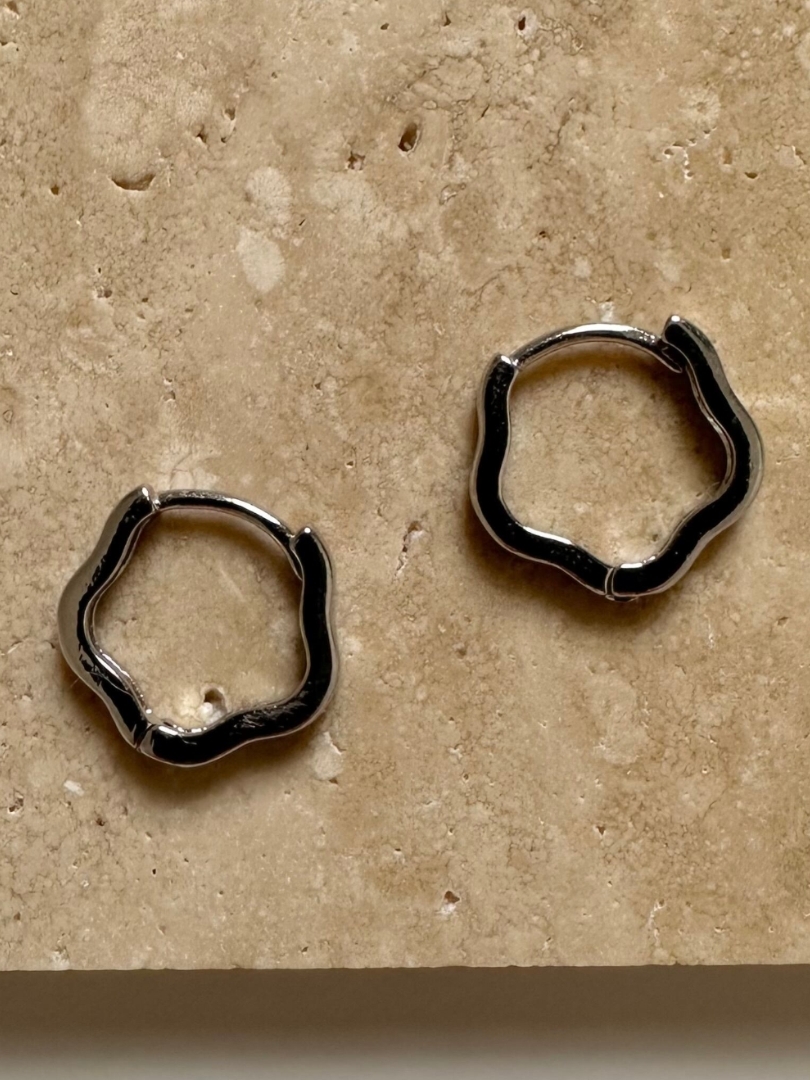 S925 flower design hoop pierce | none tw