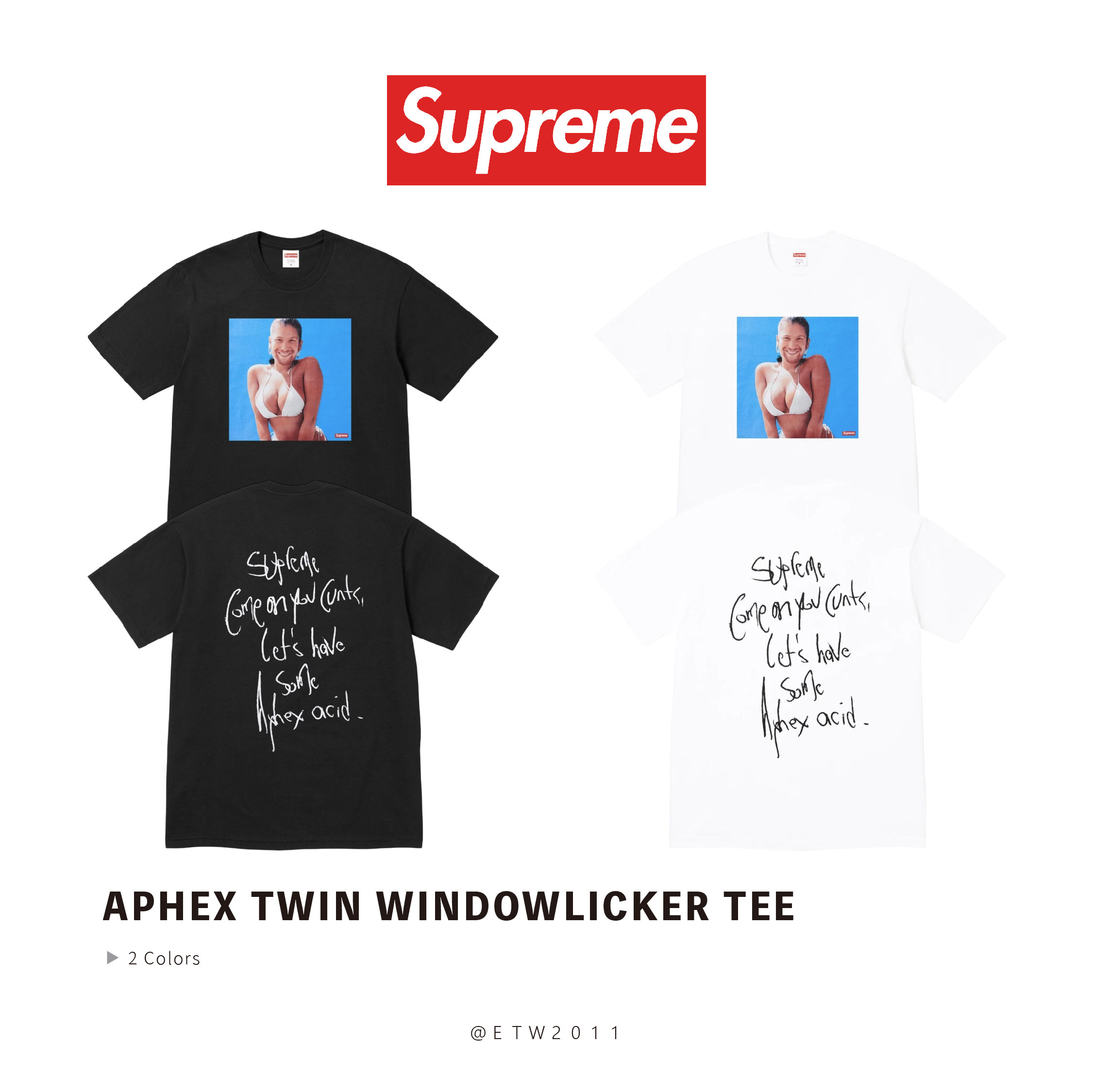 ☆ETW☆【台中店】Supreme Aphex Twin Windowlicker Tee 電音 DJ 短T