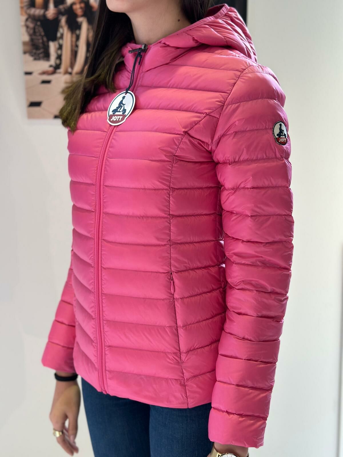 Jott lightweight hooded puffer jacket Pink